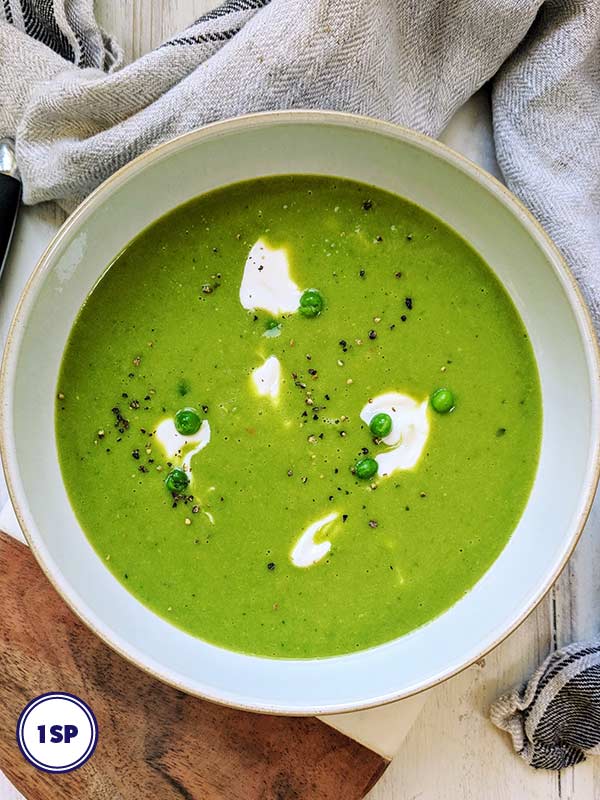 How many calories are in a bowl of pea soup?