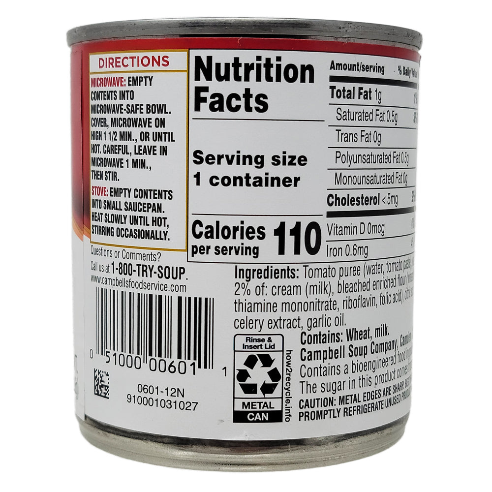 How many calories are in a can of tomato soup?