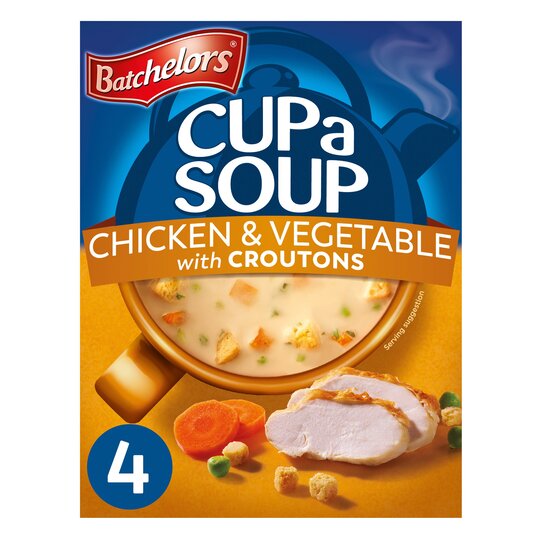 How many calories are in a chicken and vegetable cup a soup?