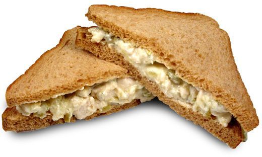 How many calories are in a chicken salad sandwich?