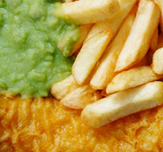 How many calories are in a chip shop fish cake?