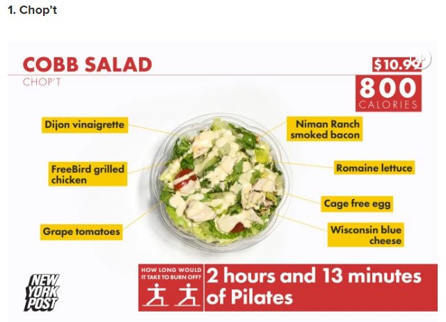How many calories are in a chop chop salad?