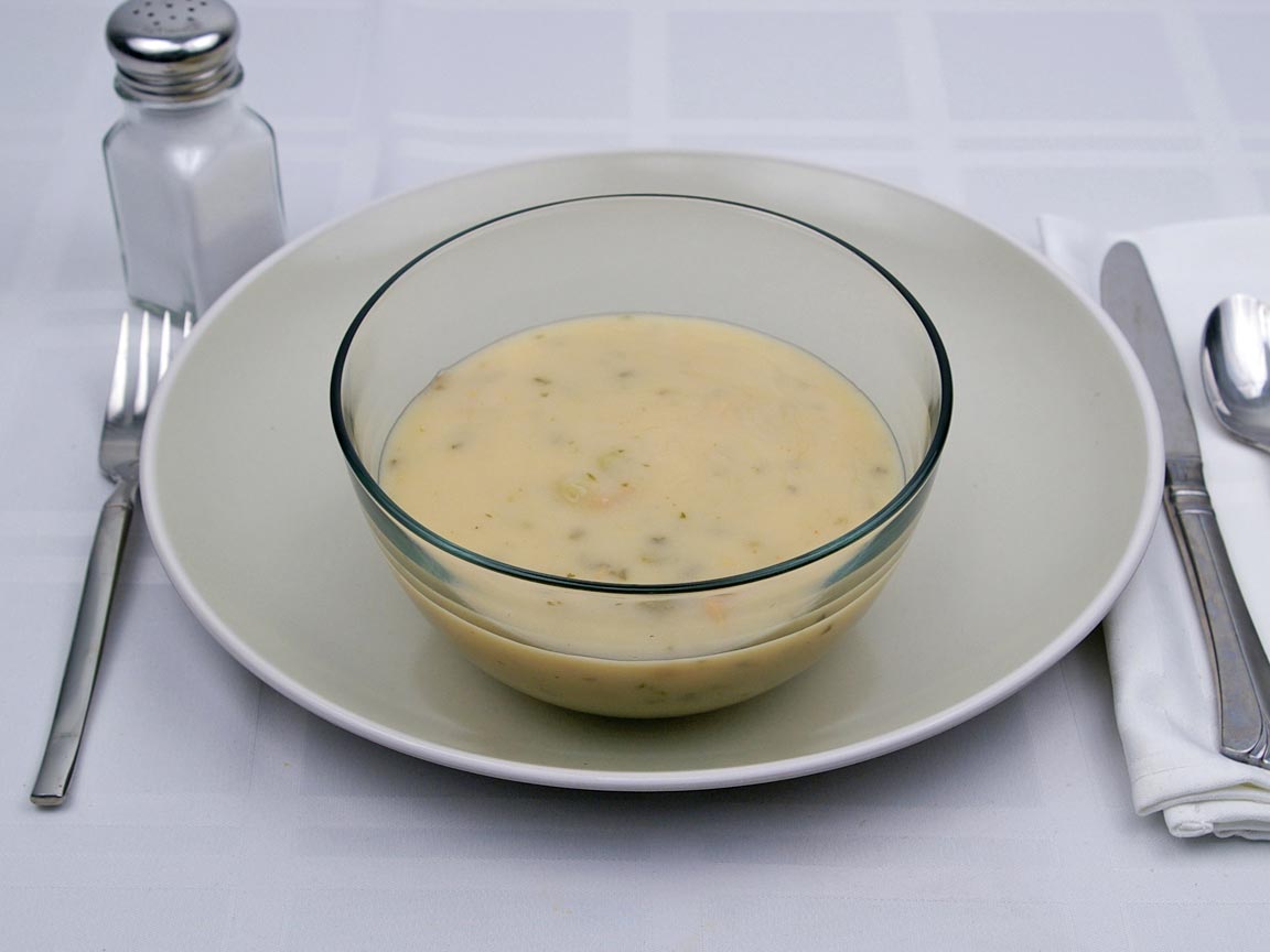 How many calories are in a cup of clam chowder?