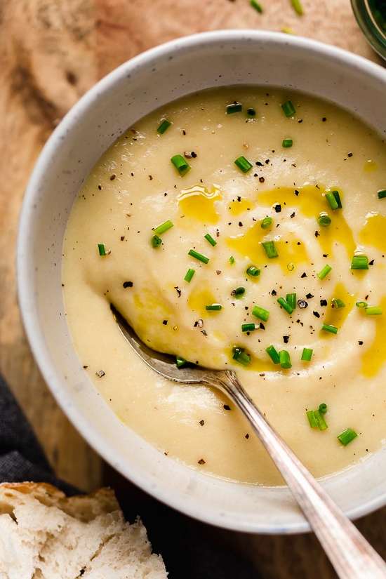 How many calories are in a cup of potato leek soup?