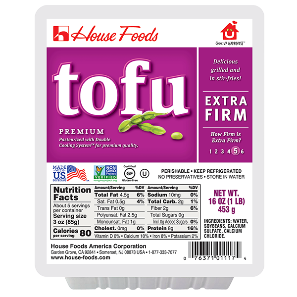 How many calories are in a firm tofu block?