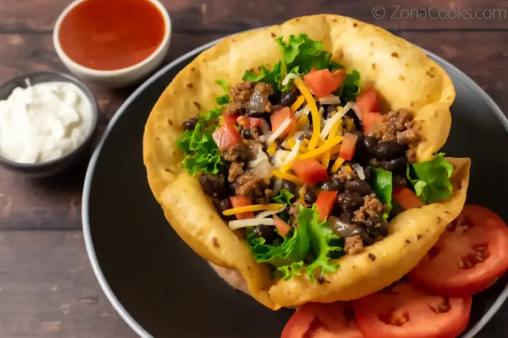 How many calories are in a fried taco salad bowl?