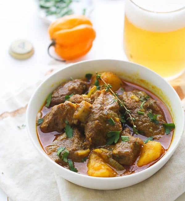 How many calories are in a Jamaican curry goat?