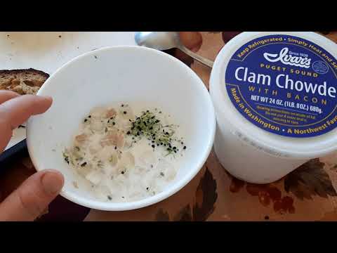 How many calories are in a large bowl of clam chowder?