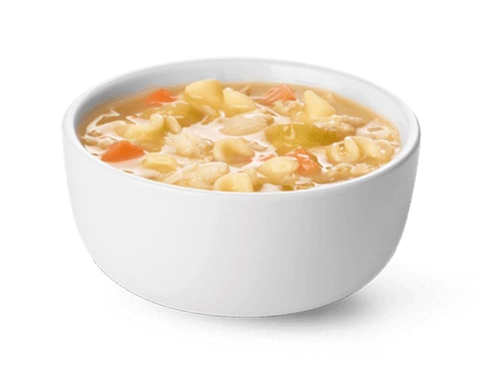 How many calories are in a large Chick-fil-A chicken soup?