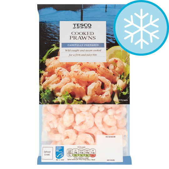 How many calories are in a pack of prawns?