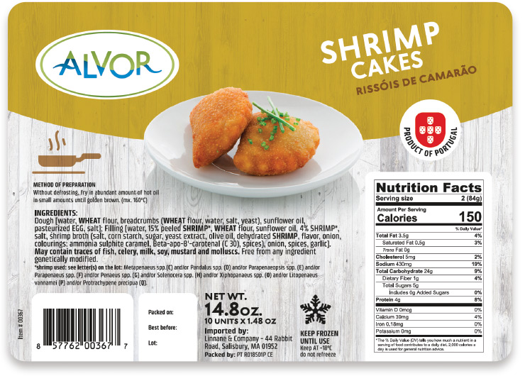 How many calories are in a shrimp cake?
