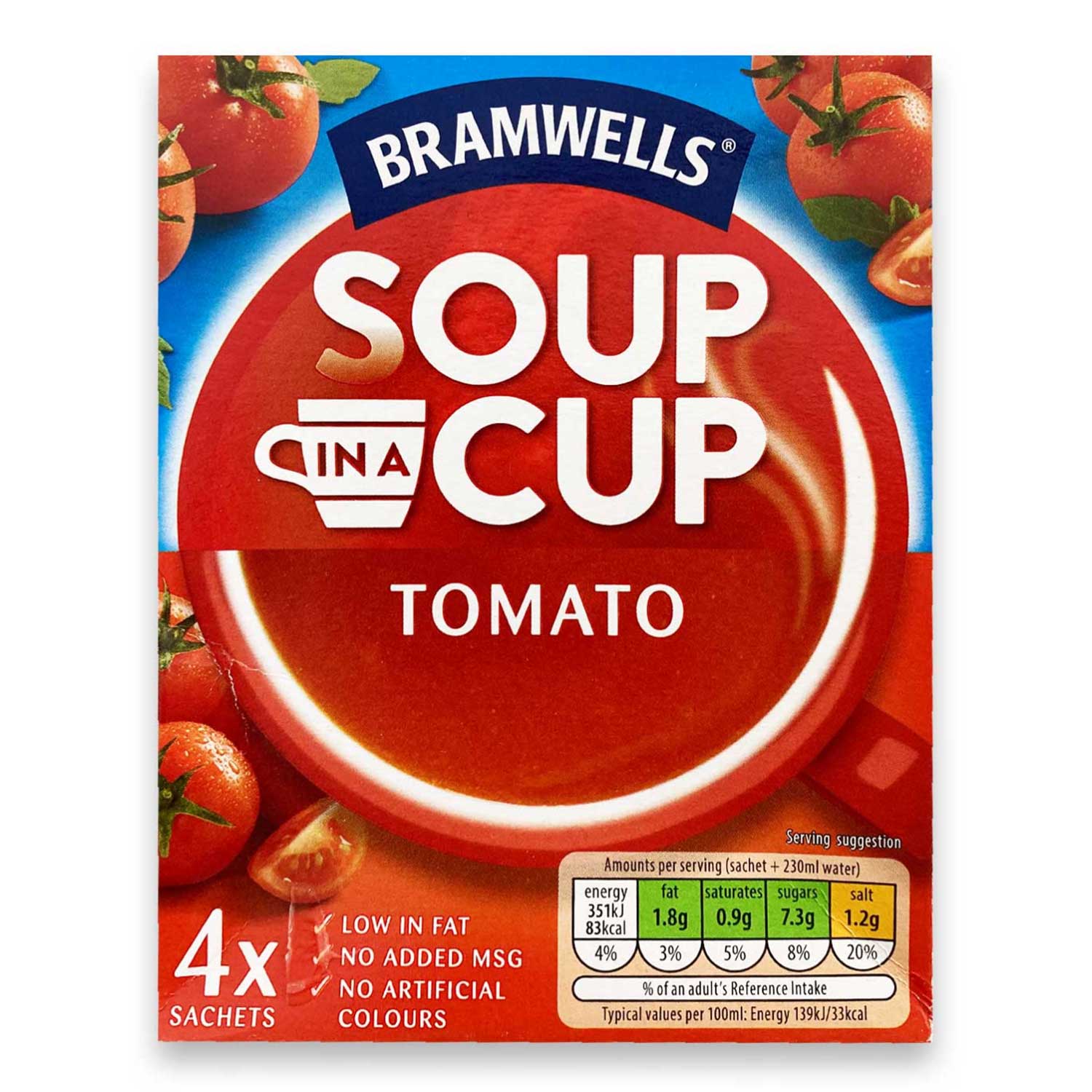 How many calories are in Aldi tomato cup a soup?