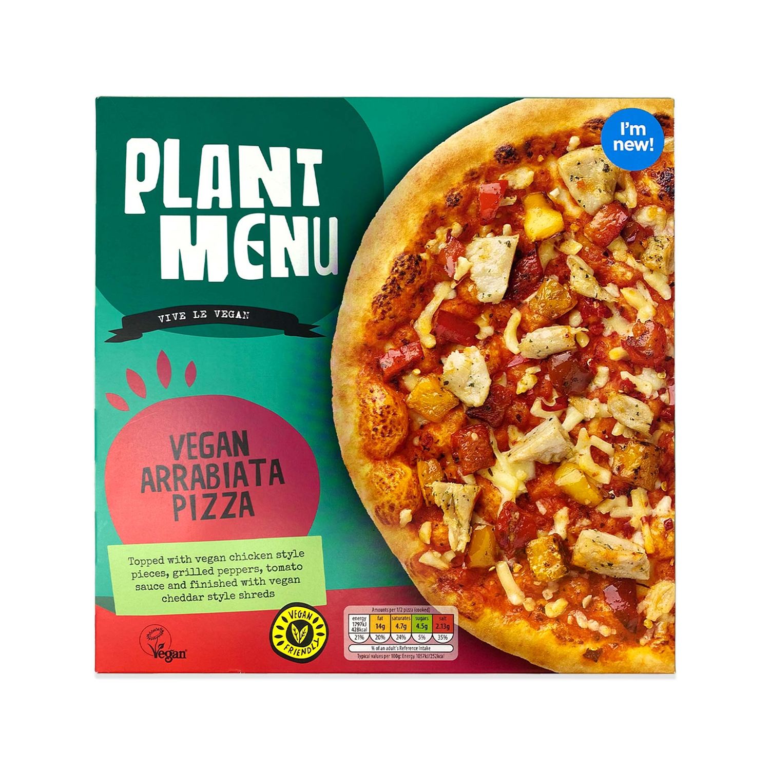 How many calories are in Aldi vegan pizza?