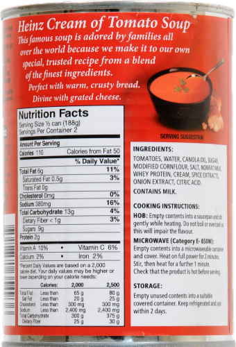 How many calories are in Cream of tomato soup?