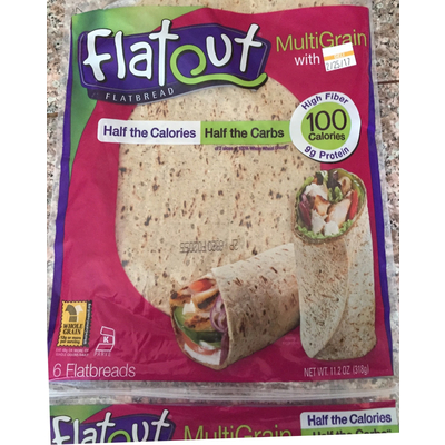 How many calories are in flaxseed flour flatbread?