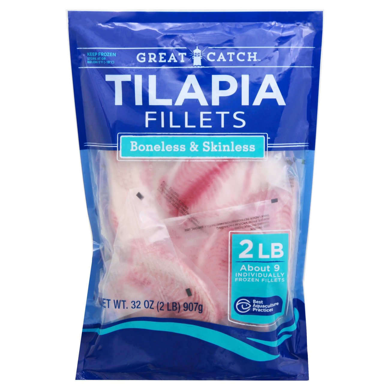 How many calories are in frozen tilapia?