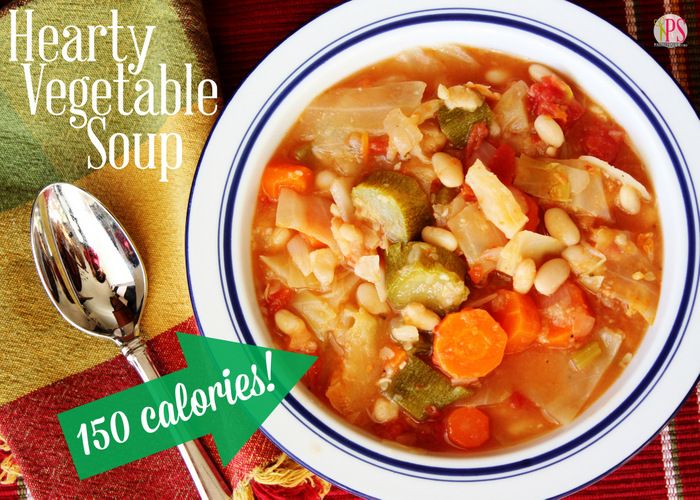 How many calories are in homemade vegetable soup?