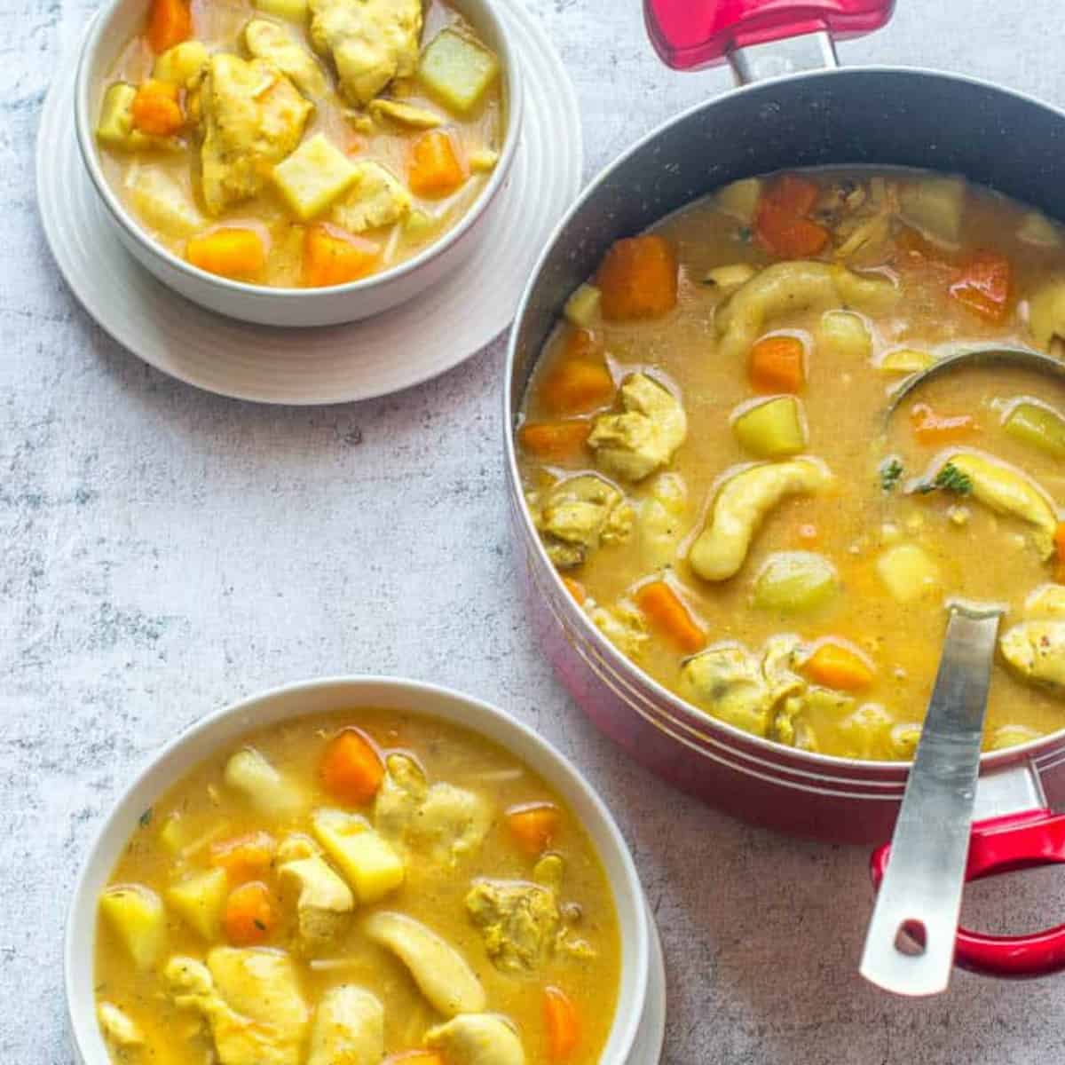 How many calories are in Jamaican chicken soup?