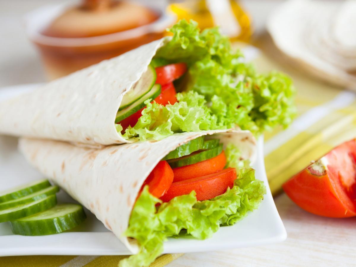 How many calories are in one vegetarian wrap?