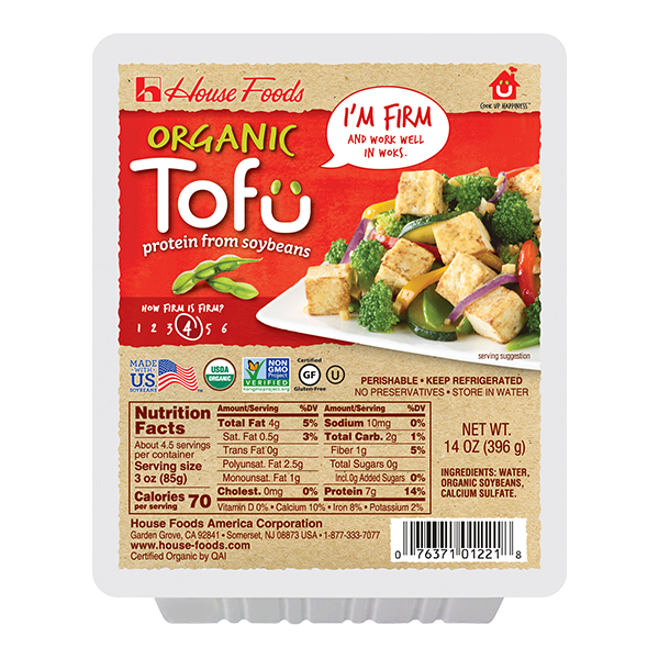 How many calories are in organic tofu?