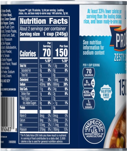 How many calories are in Progresso Light soup?