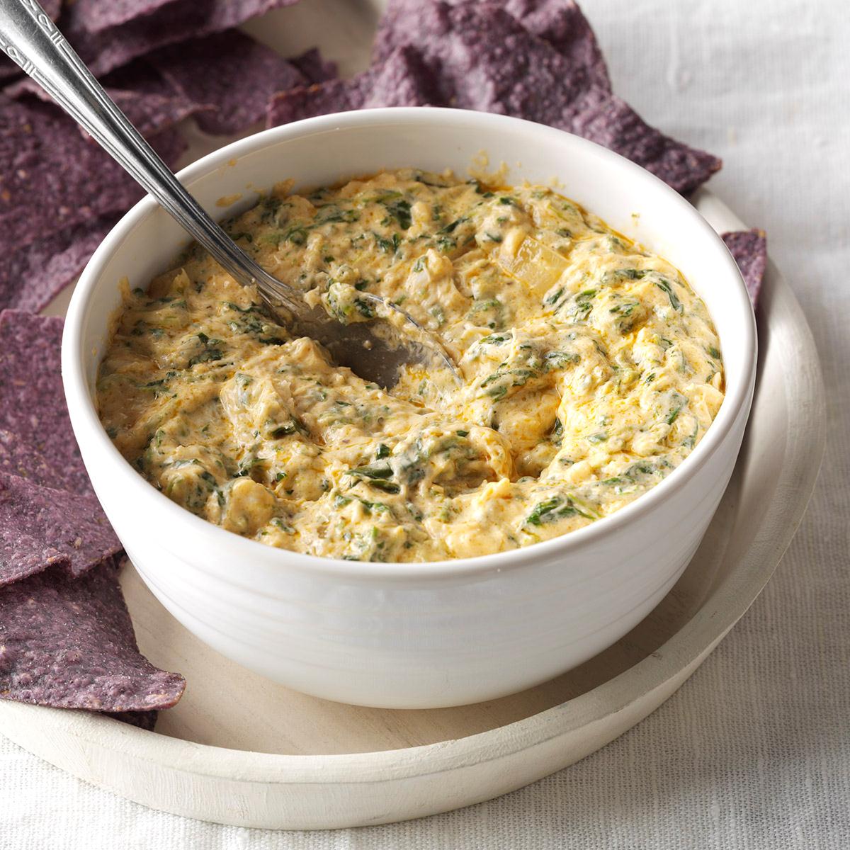 How many calories are in spinach crab dip?