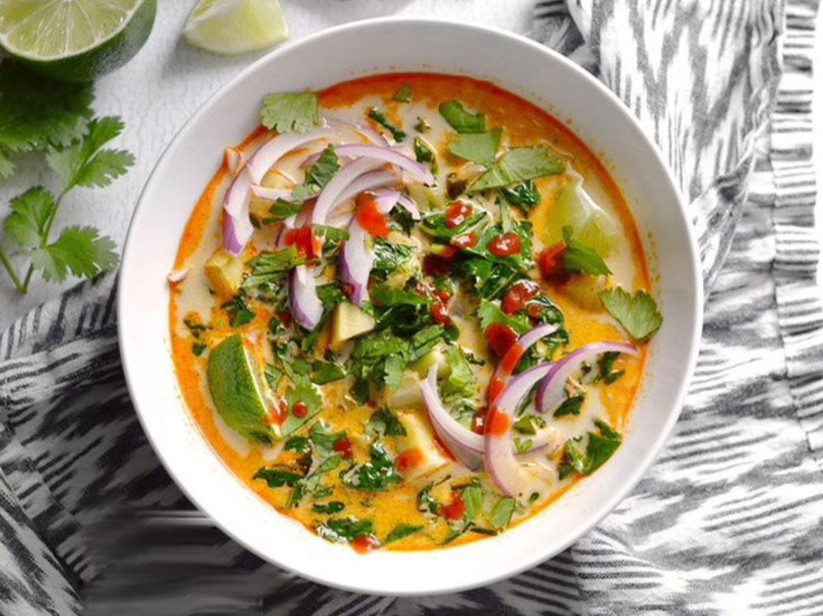 How many calories are in Thai coconut soup?