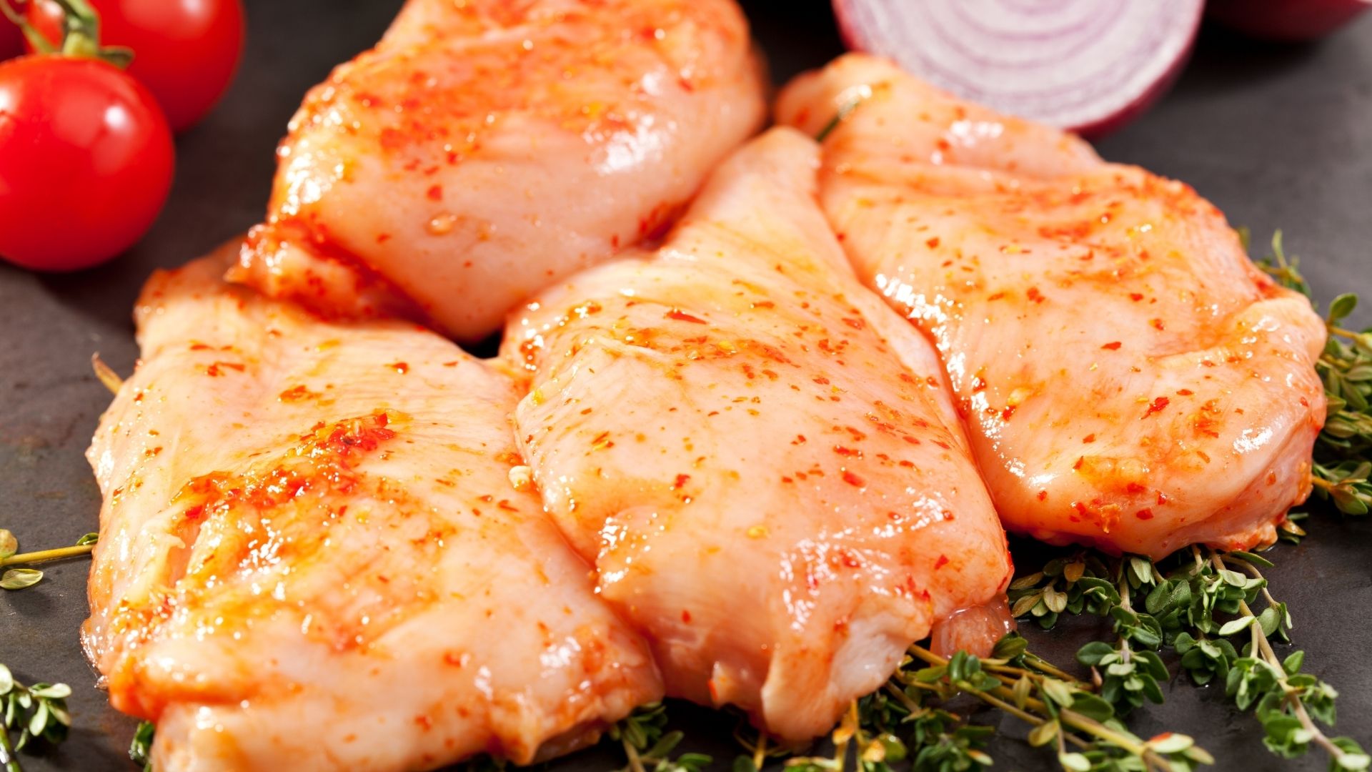 How many calories does chicken absorb from marinade?