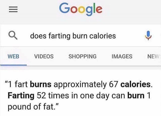 How many calories does farting burn?
