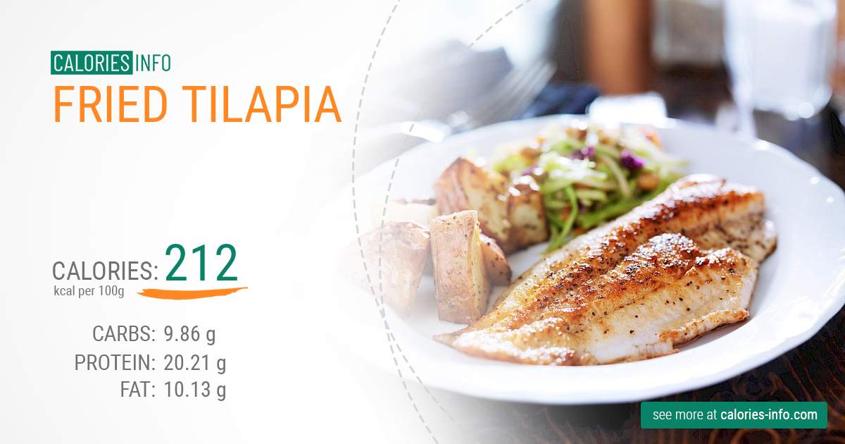 How many calories does fried tilapia fish have?