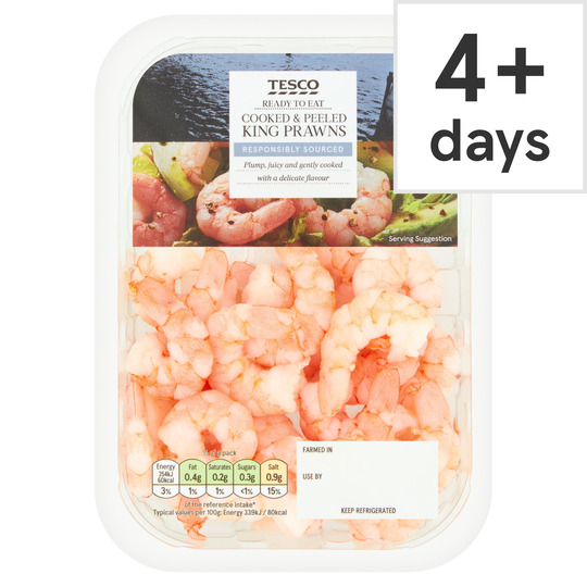 How many calories in 150g cooked prawns?