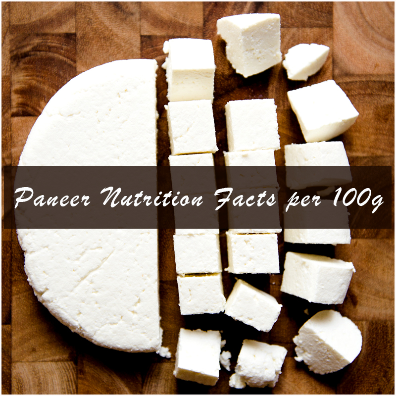 How many carbs are in 100 grams of paneer?