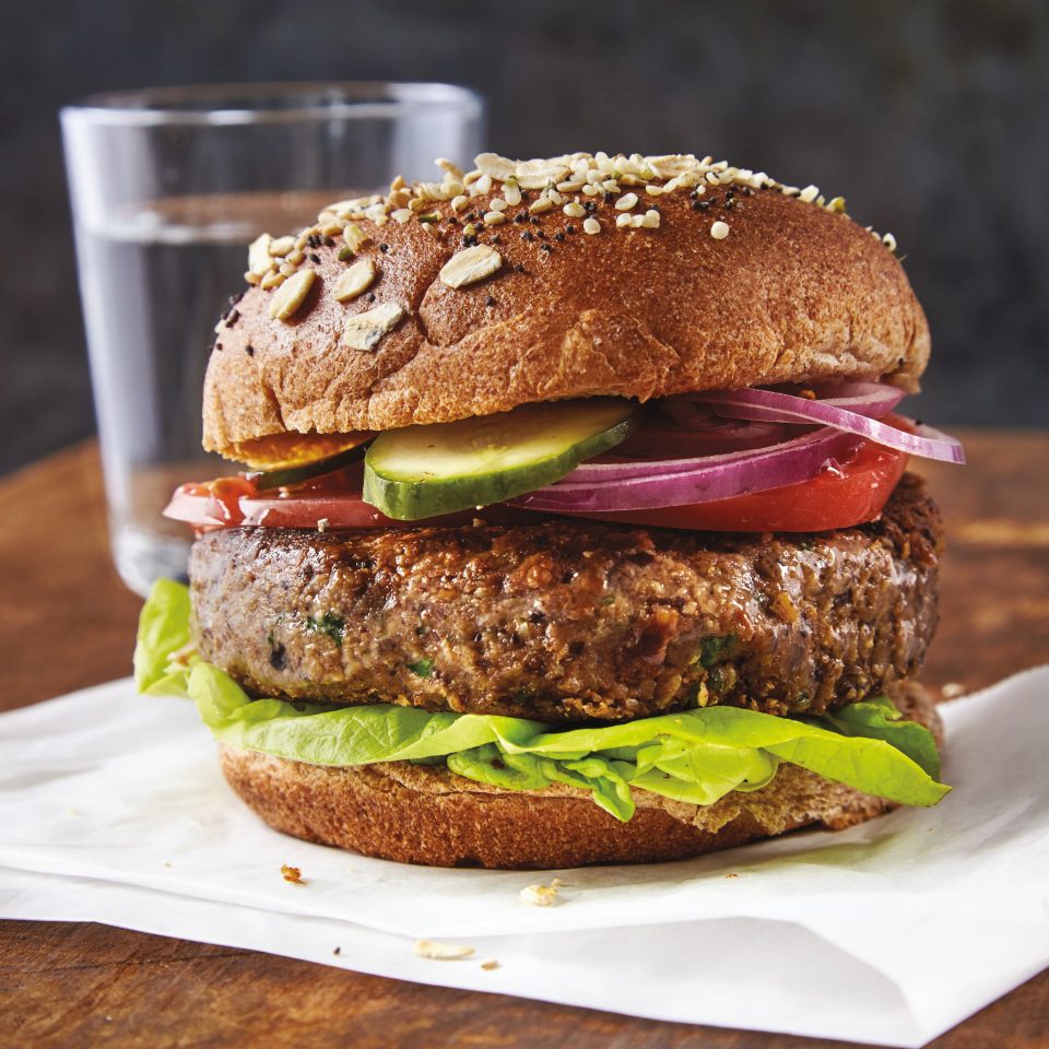 How many carbs are in a black bean burger patty?