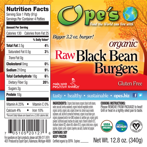 How many carbs are in a black bean veggie burger patty?