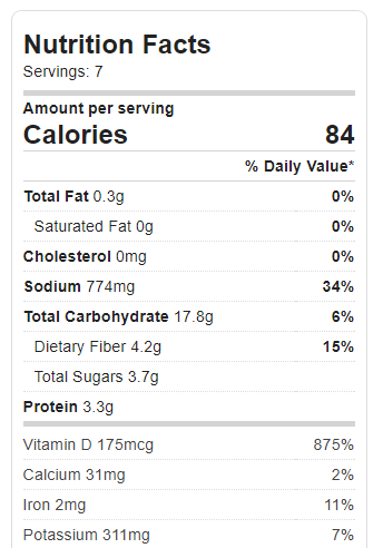 How many carbs are in a bowl of mushroom soup?