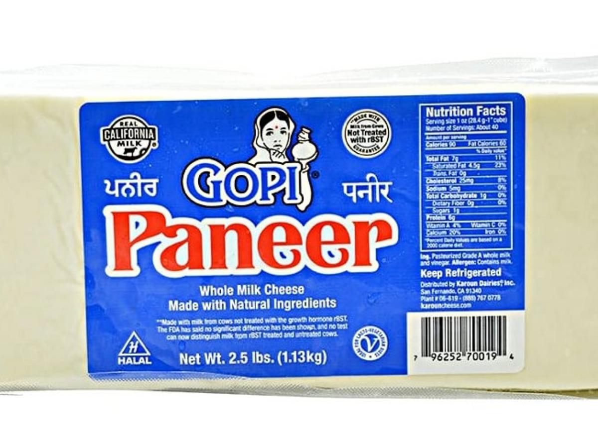 How many carbs are in a cup of paneer?