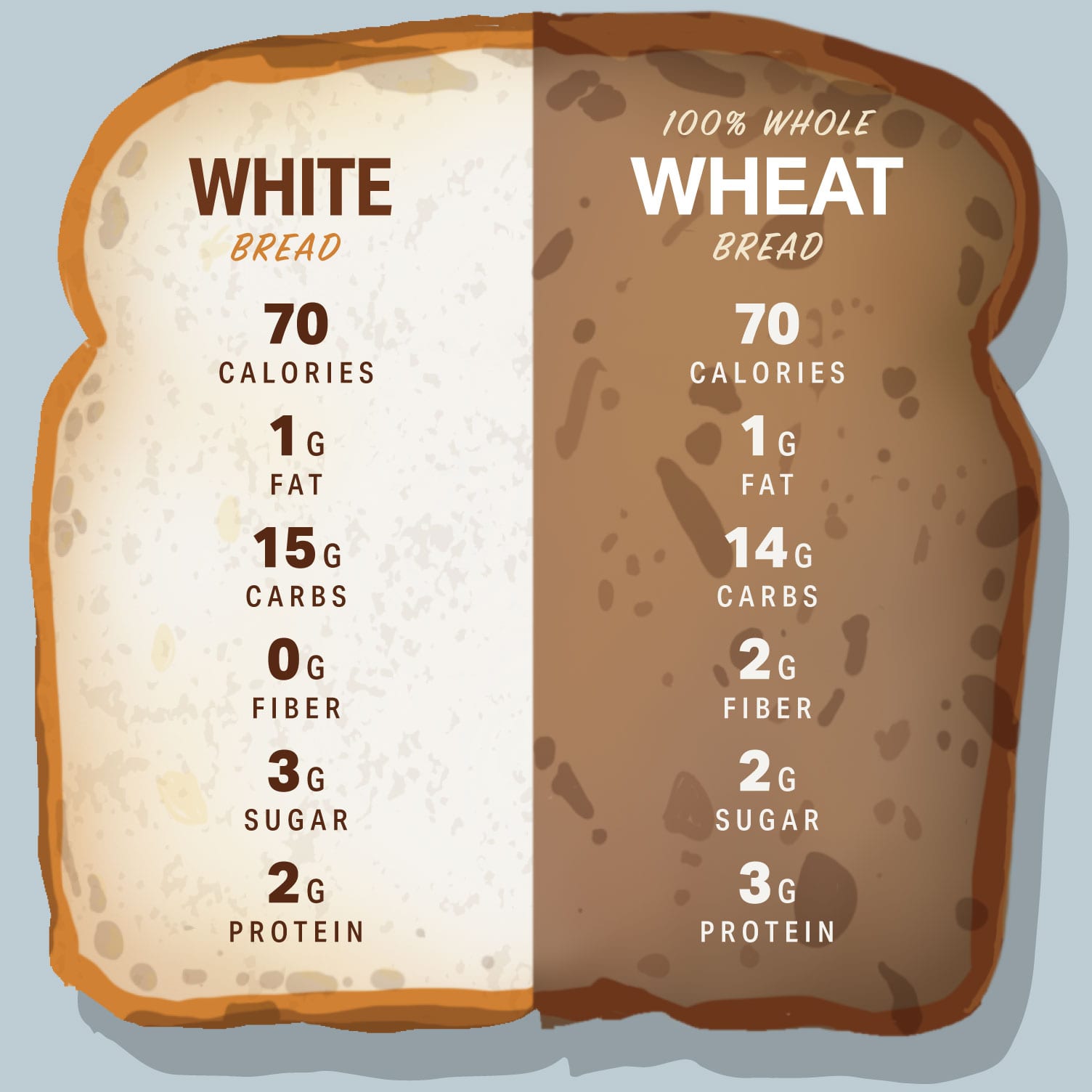 How many carbs are in a regular slice of bread?