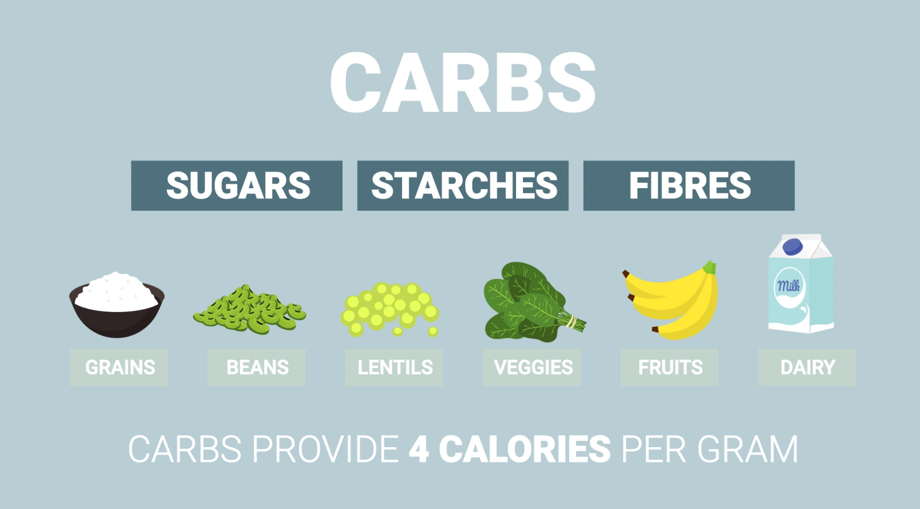 How many carbs are in calorie calorie breakdown?