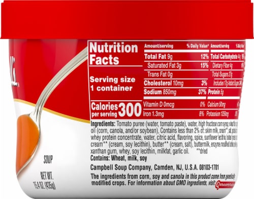 How many carbs are in Campbell's creamy tomato soup?