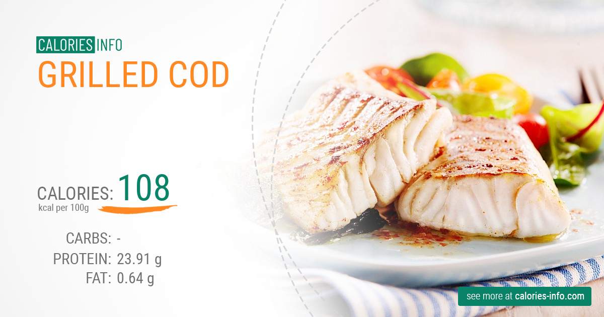 How many carbs are in grilled cod fish?