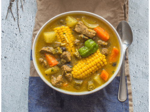 How many carbs are in Jamaican beef soup?