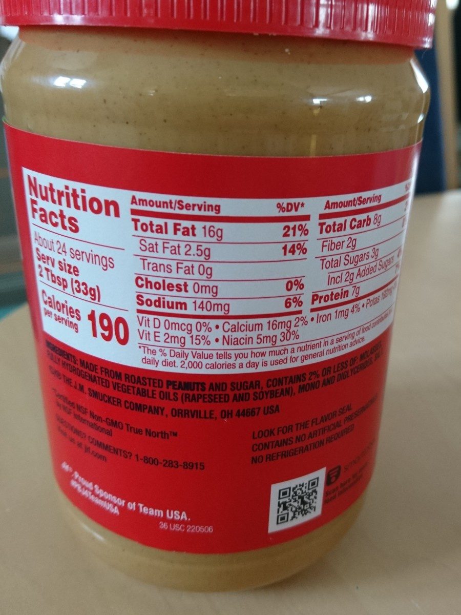 How many carbs are in Jif peanut butter?