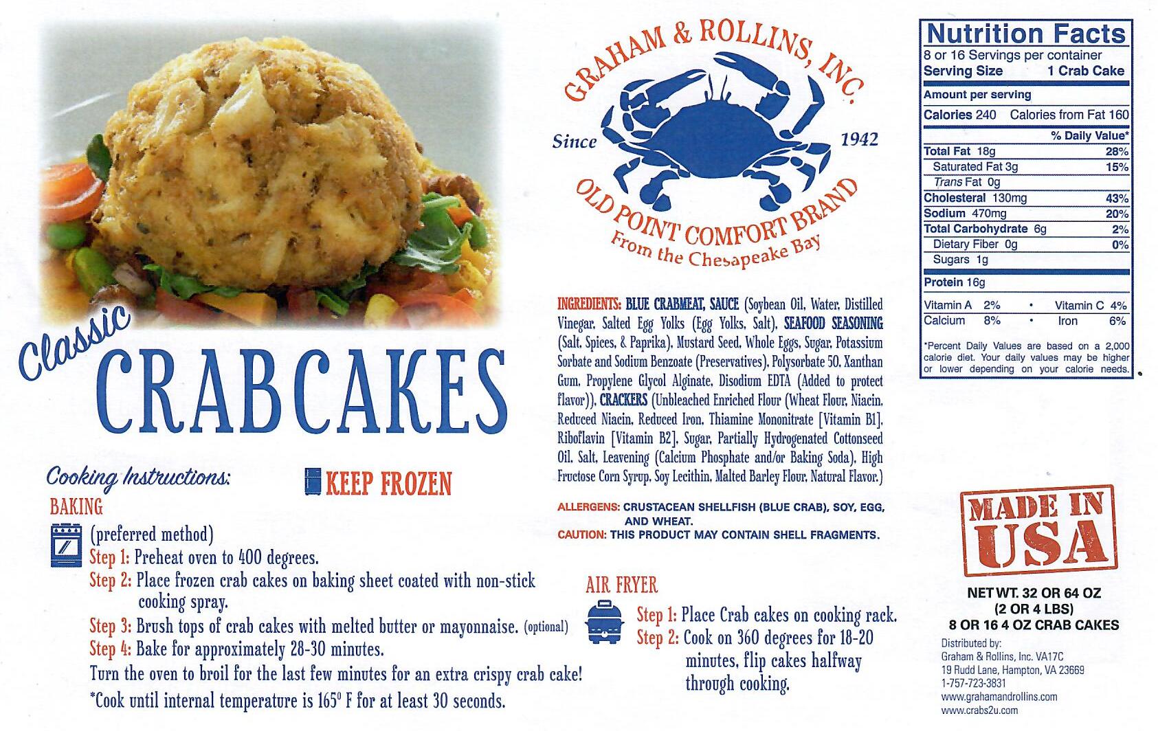 How many carbs are in lump crab cakes?