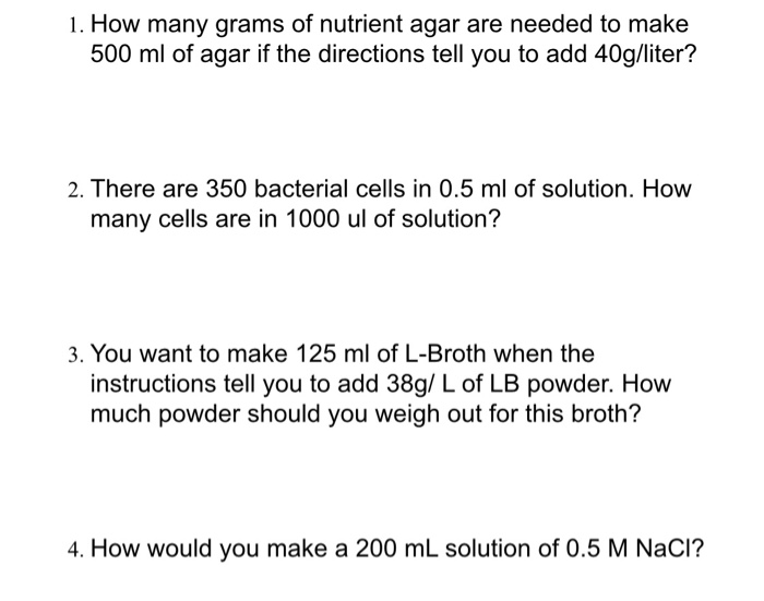 How many grams of agar do we need?