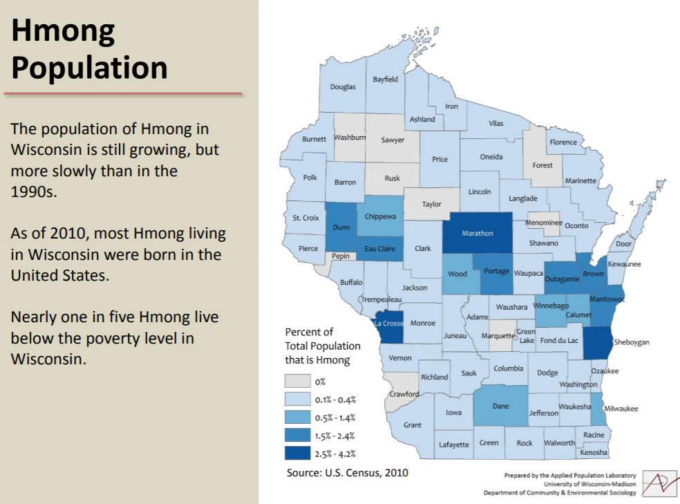 How many Hmong people are in Wisconsin?