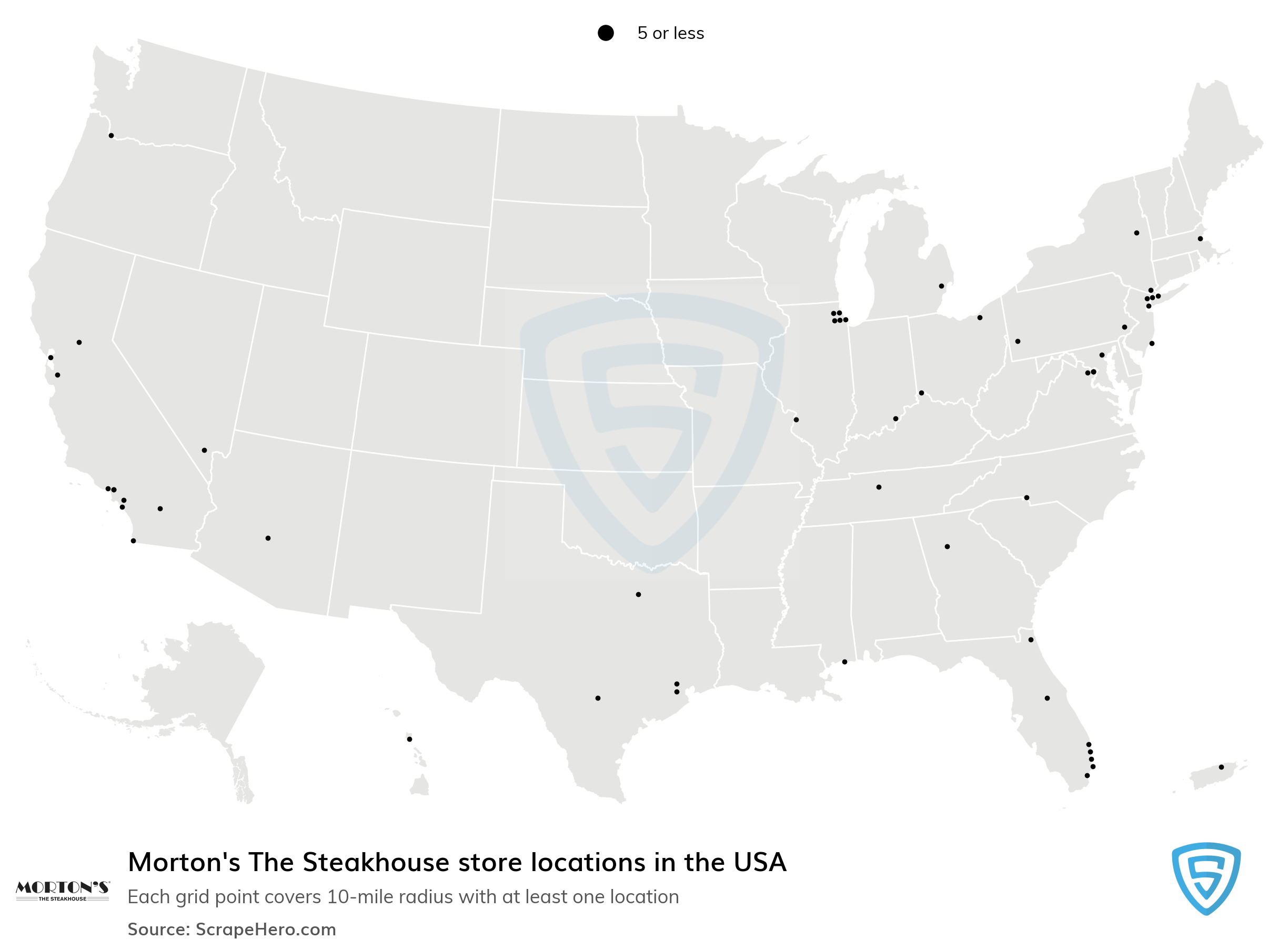 How many locations does Morton's Steakhouse have?