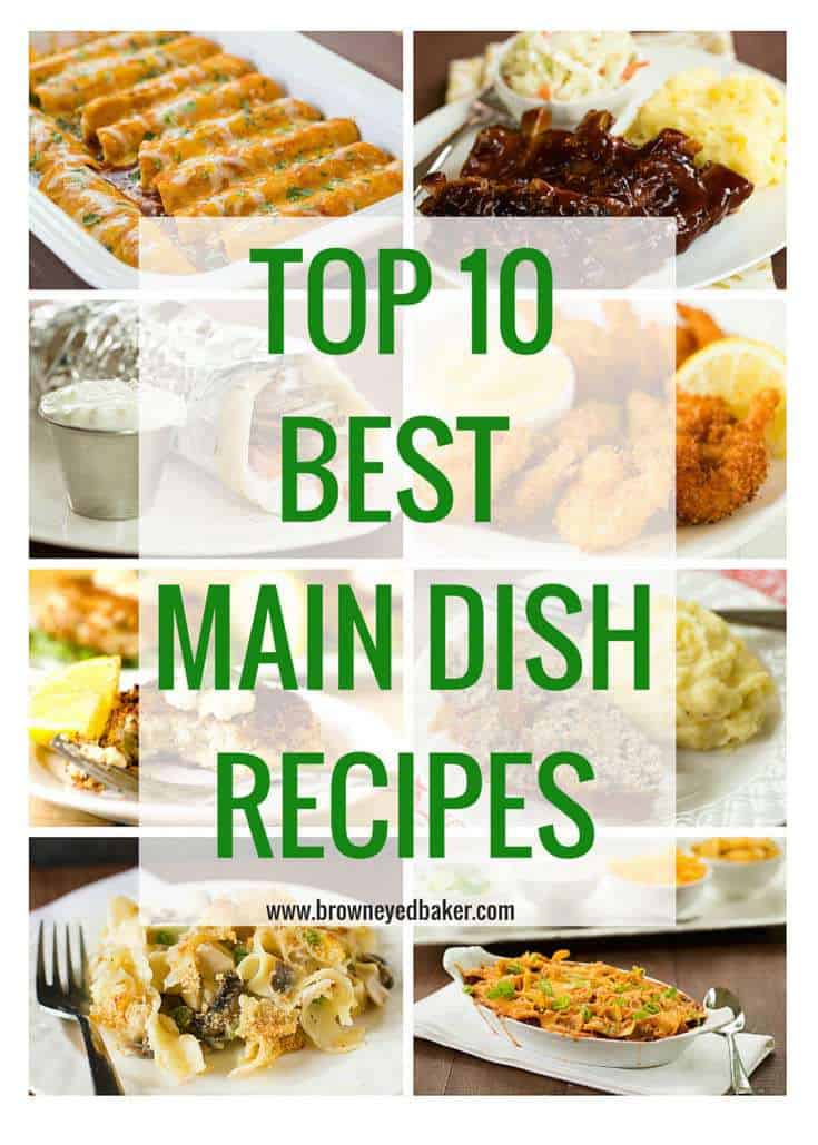 How many main dish recipes are there on the menu?
