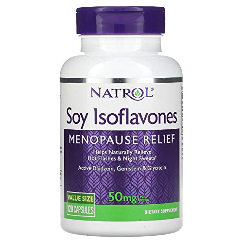 How many mg of soy isoflavones should I take for hot flashes?