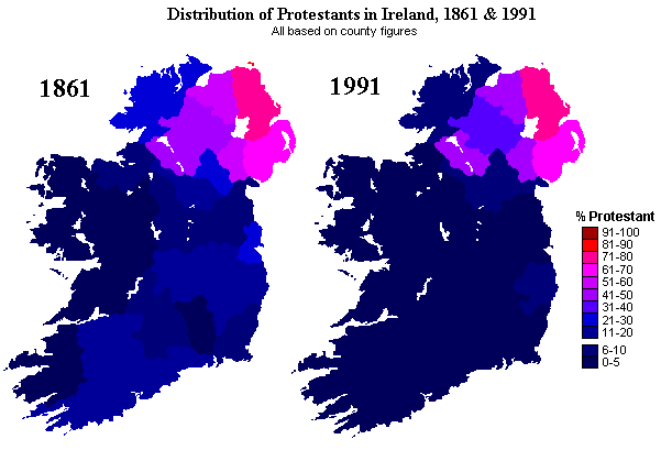 How many Protestants left Ireland after independence?