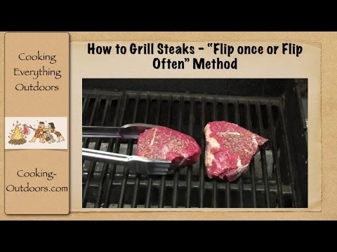 How many times do you flip a steak on the grill?